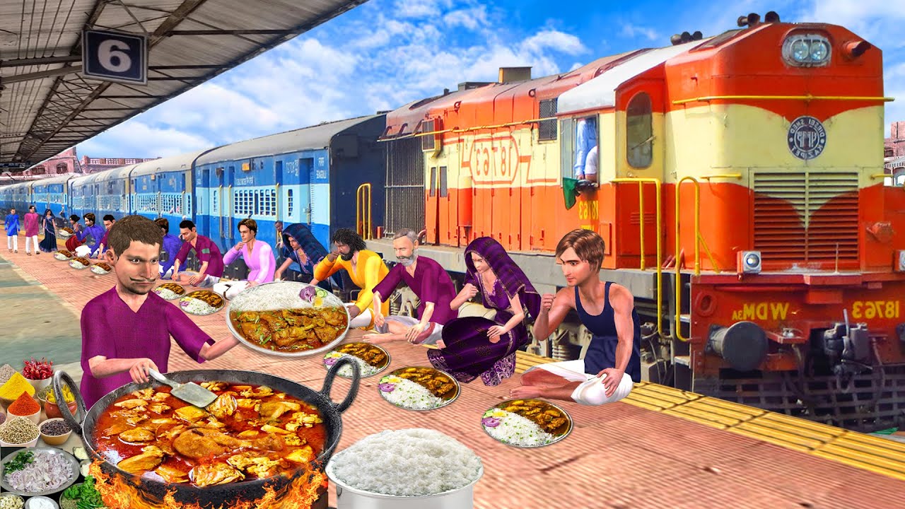 Train Driver Cooking Chicken Curry Chawal Unlimited Free Food Street ...
