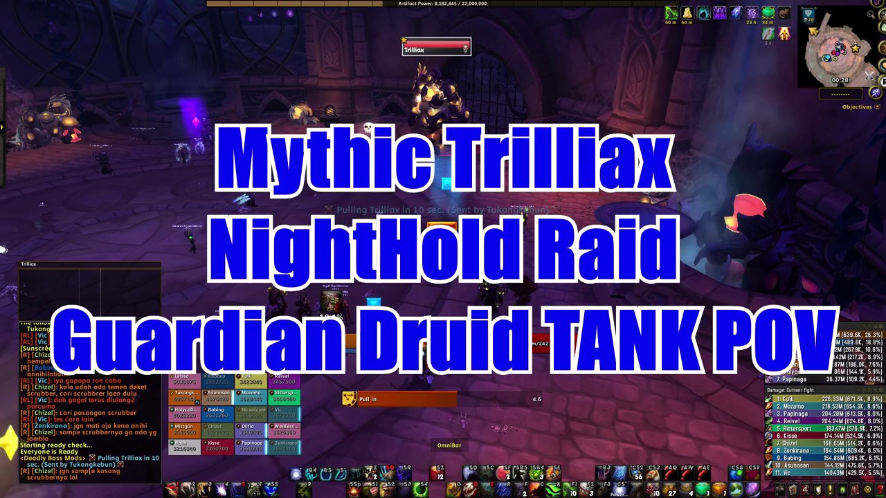 Mythic Trilliax Nighthold Raid | Guardian Druid TANK POV - YouTube