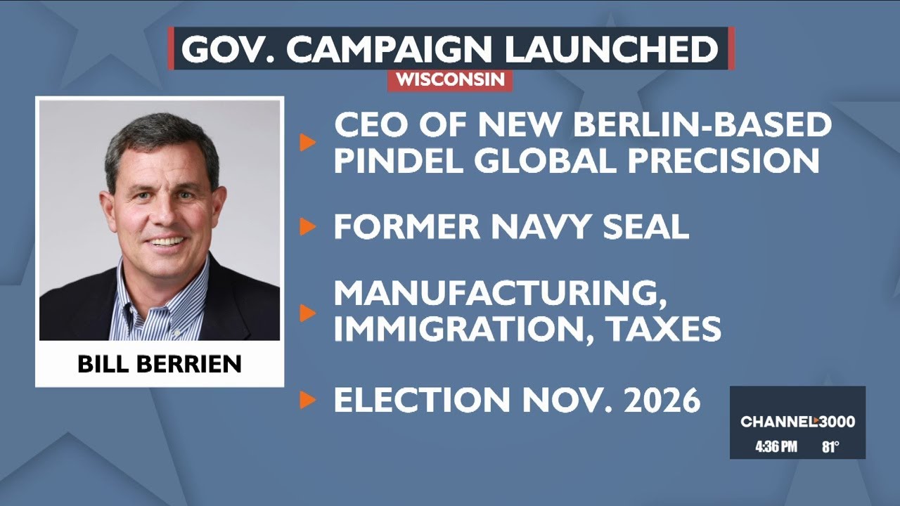 Bill Berrien launches campaign for Wisconsin Governor - YouTube
