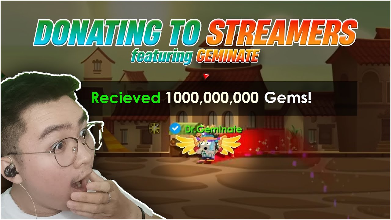 DONATING TO STREAMERS #2 in Growtopia feat GEMINATE - YouTube