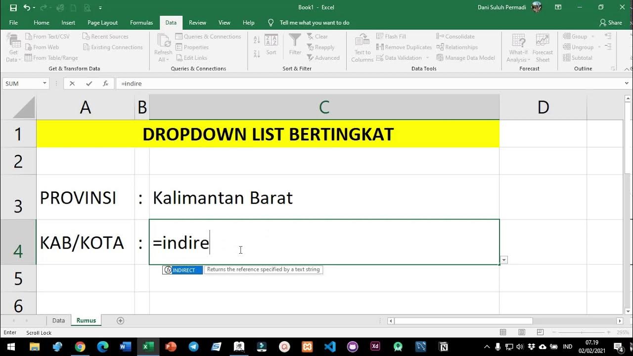 Latihan Membuat Dropdown List Bertingkat di Excel | Trik Excel Mudah - YouTube