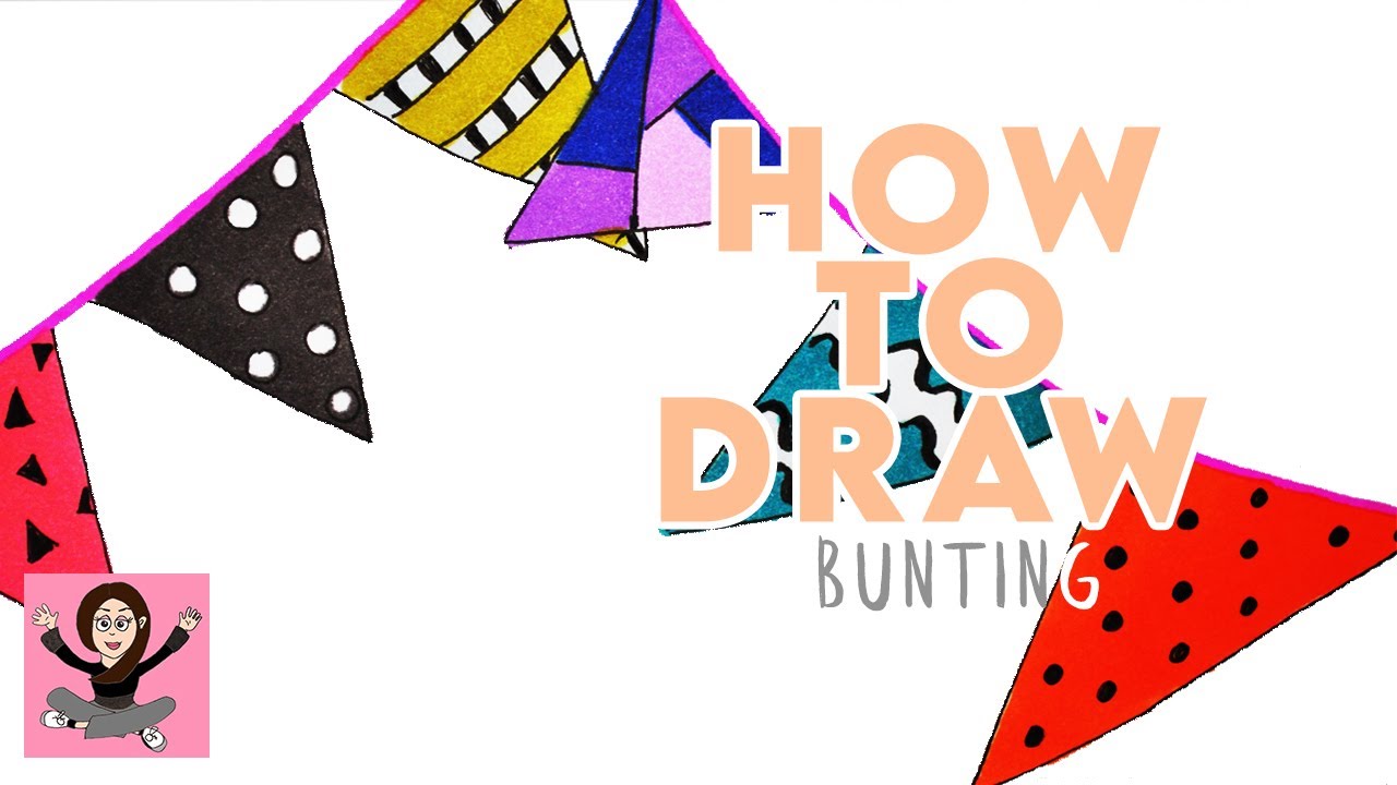 How to Draw BUNTING / Easy step by step - YouTube