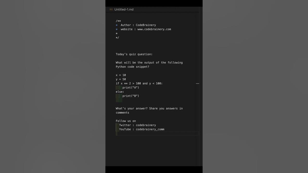 Crack The Python Code Are You Ready For A Challenge Learncoding Pythonquiz Shorts Viral