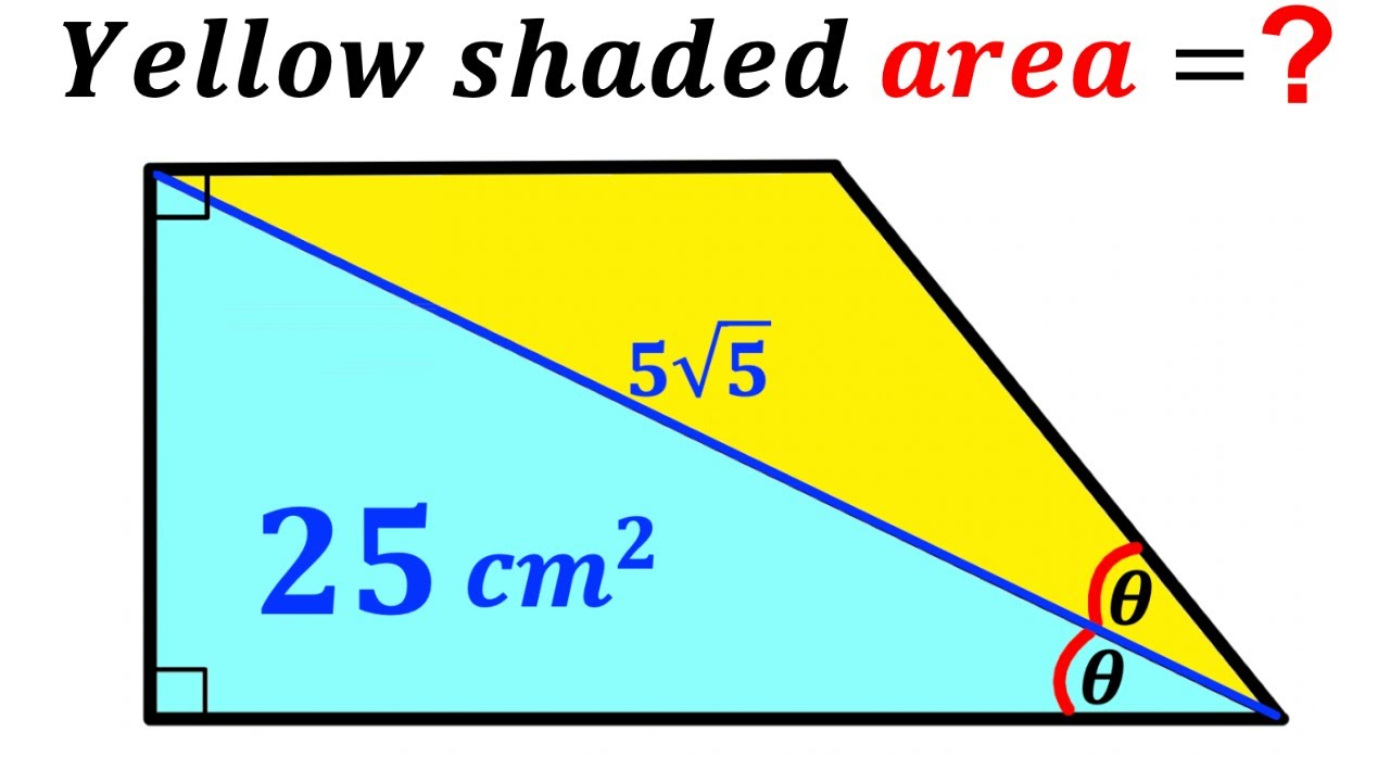 Can you find area of the Yellow shaded Triangle? | (Trapezoid) | #math ...