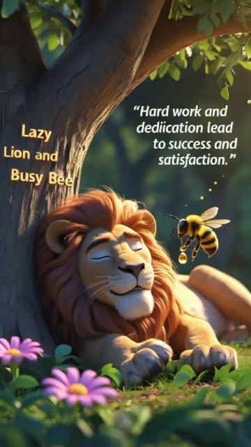 The Lion & The Bee | Moral Story In English | Animal Bedtime Story For ...