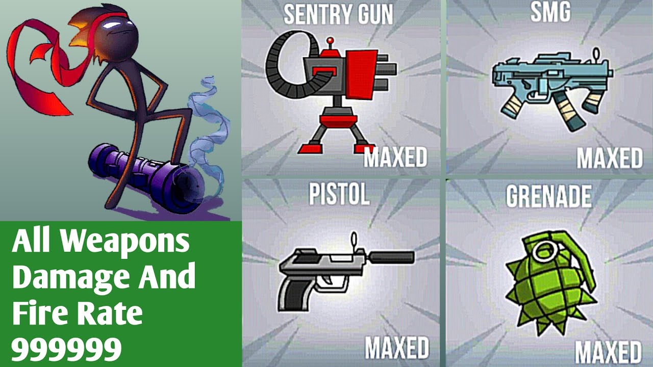 All Weapons Dammage And Fire Rate 99999 In Stickman Vs Zombies New Version Update 2023 - YouTube