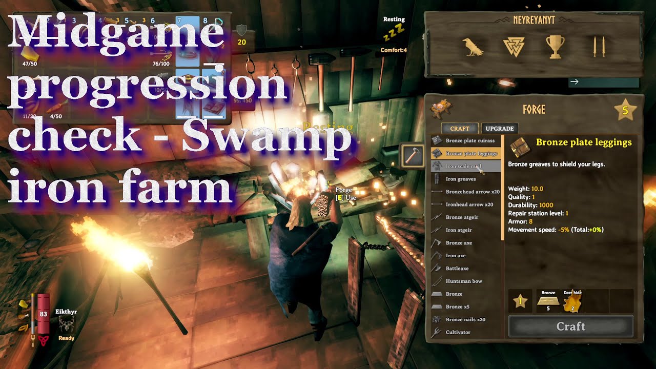 Valheim guide - How to prepare to farm iron - Progression and swamp ...