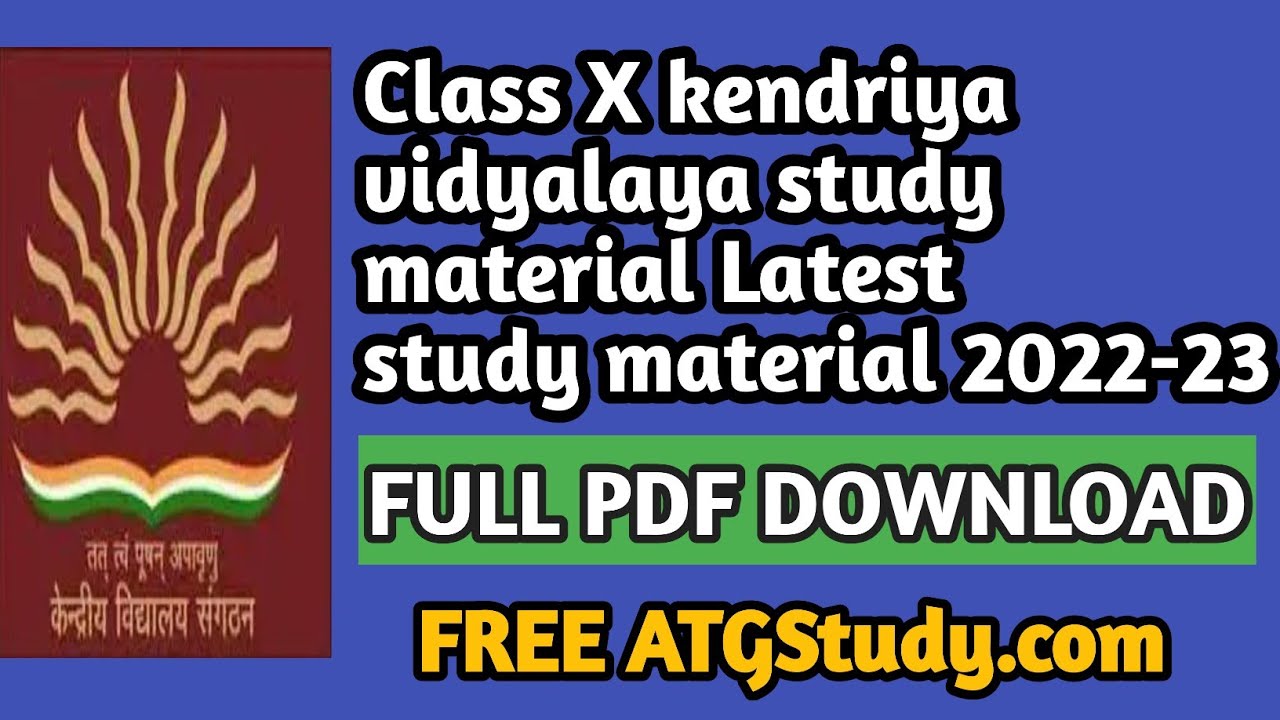 Class 10 Kendriya Vidyalaya Study Material PDF Download Free Latest class-10-kendriya-vidyalaya-study-material-pdf-download-free-latest
