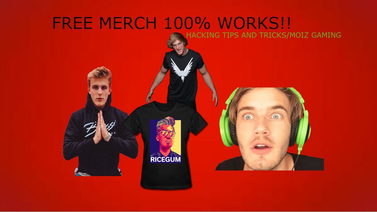 GET FREE LOGAN PAUL JAKE PAUL RICEGUM AND PEWDIEPIE MERCH 100% WORKING ...