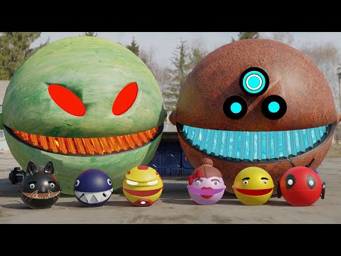 PAC-MAN 3D & ROBOT PACMAN - BATTLE IN ABANDONED FARM - YouTube