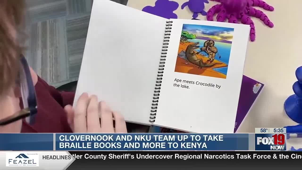 Clovernook, NKU team up to take braille books & more to Kenya - YouTube