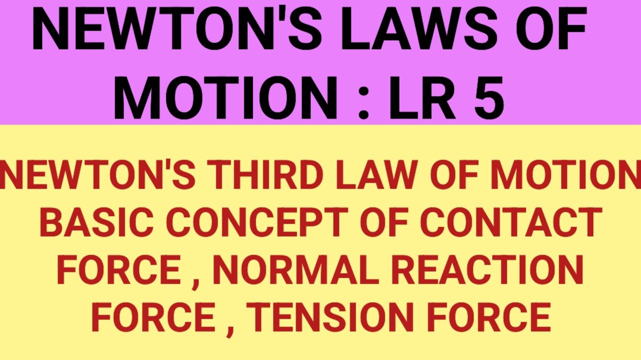 NEWTON'S THIRD LAW OF MOTION | MLM | CONACT FORCE | TENSION | NORMAL ...