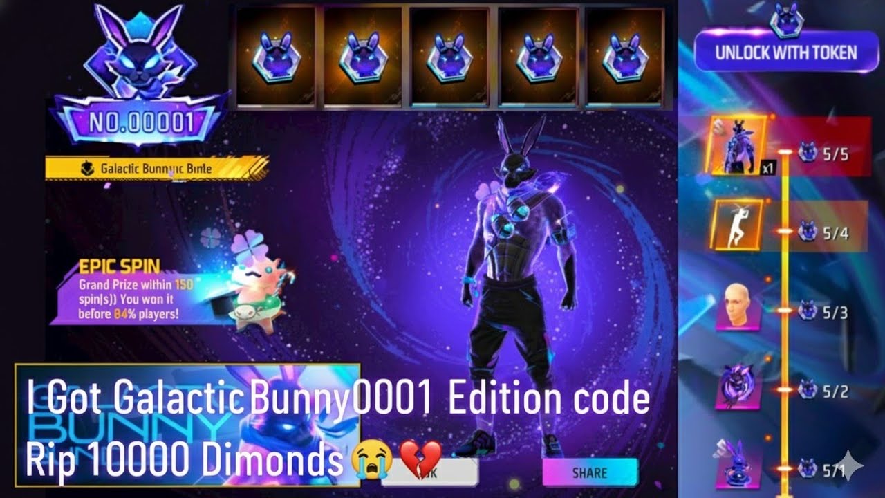 Finally i Got Galactic Bunny 0001 🤯💥 Edition code || Free Fire New ...