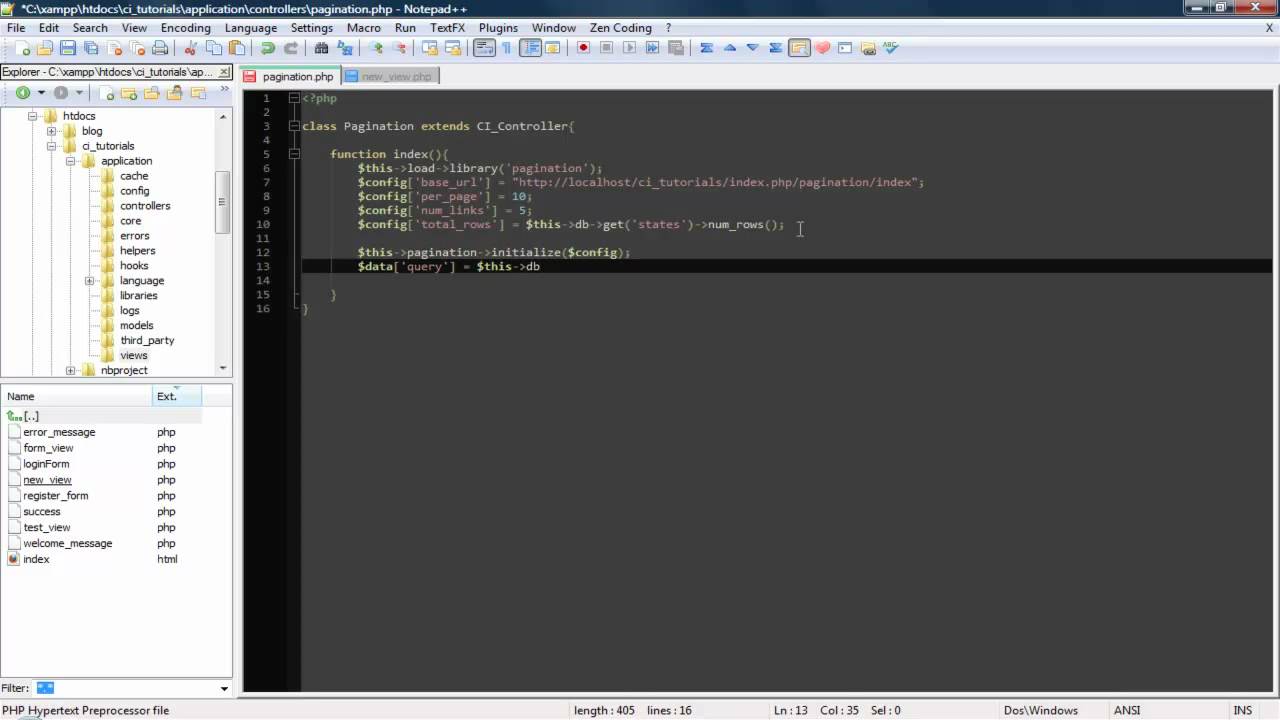 Pagination With Codeigniter Youtube