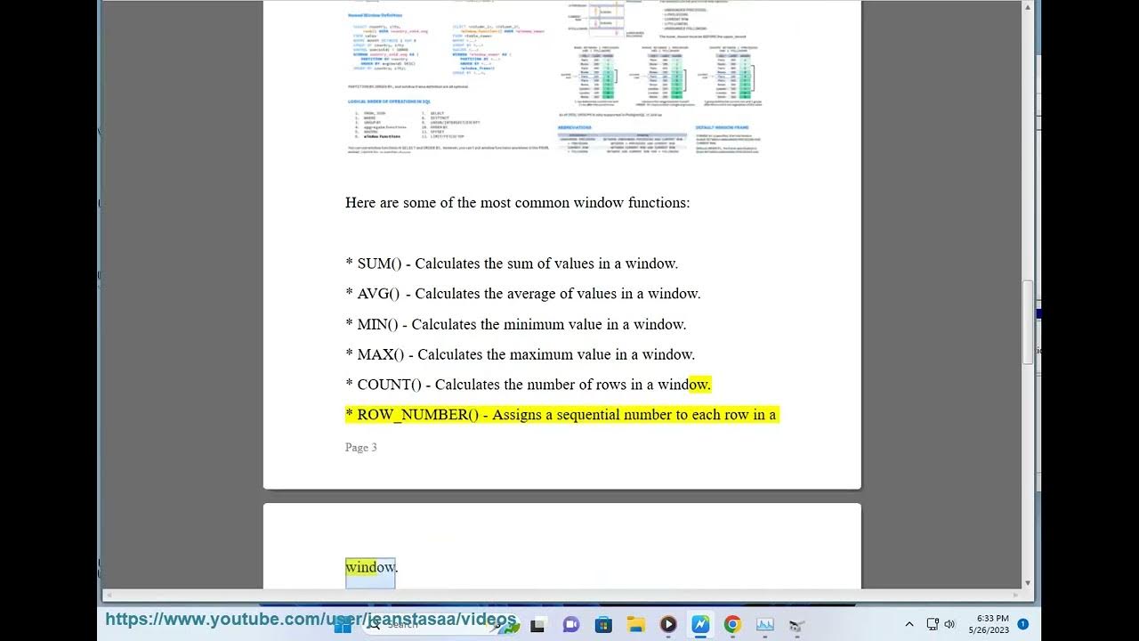 What are SQL window functions? - YouTube