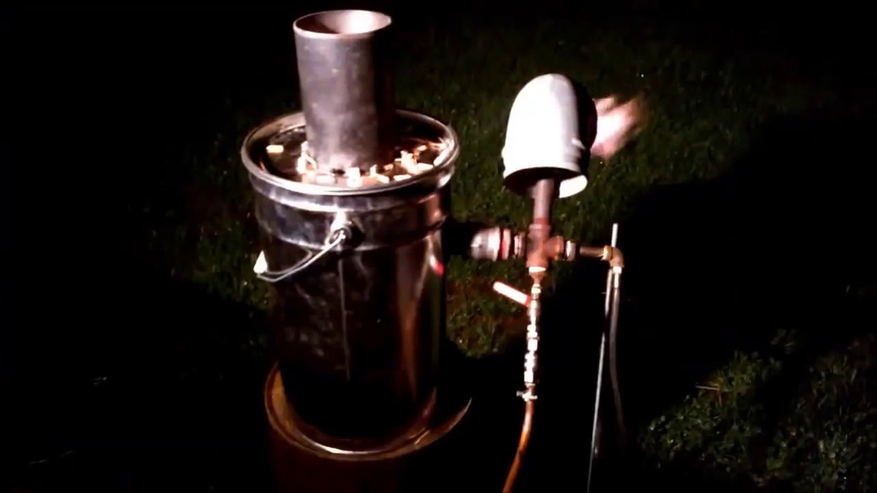 PART 2 extreme simple DriZzleR mini gasifier first flaring test - YouTube