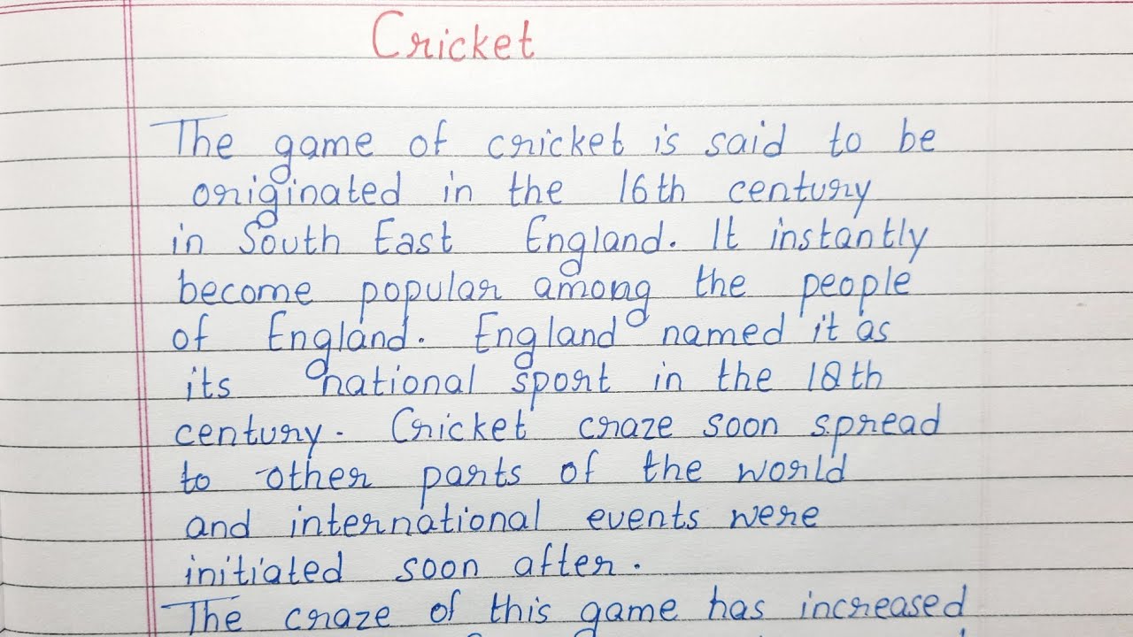 Write A Short Essay On Cricket English YouTube write-a-short-essay-on-cricket-english-youtube