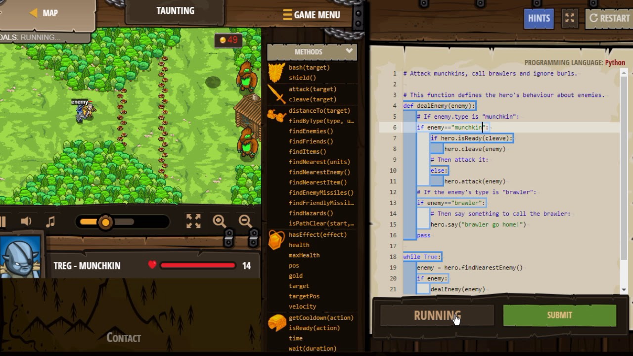 Codecombatpython Taunting Youtube