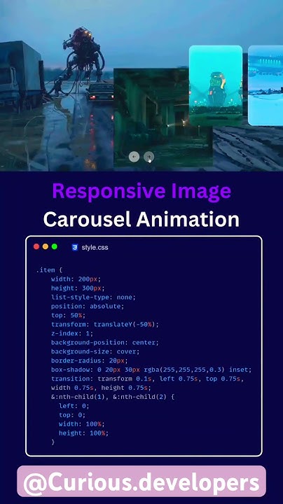 Responsive Image Carousel Animation Coding Html Webdevelopment Htmlcss Css Programming Js