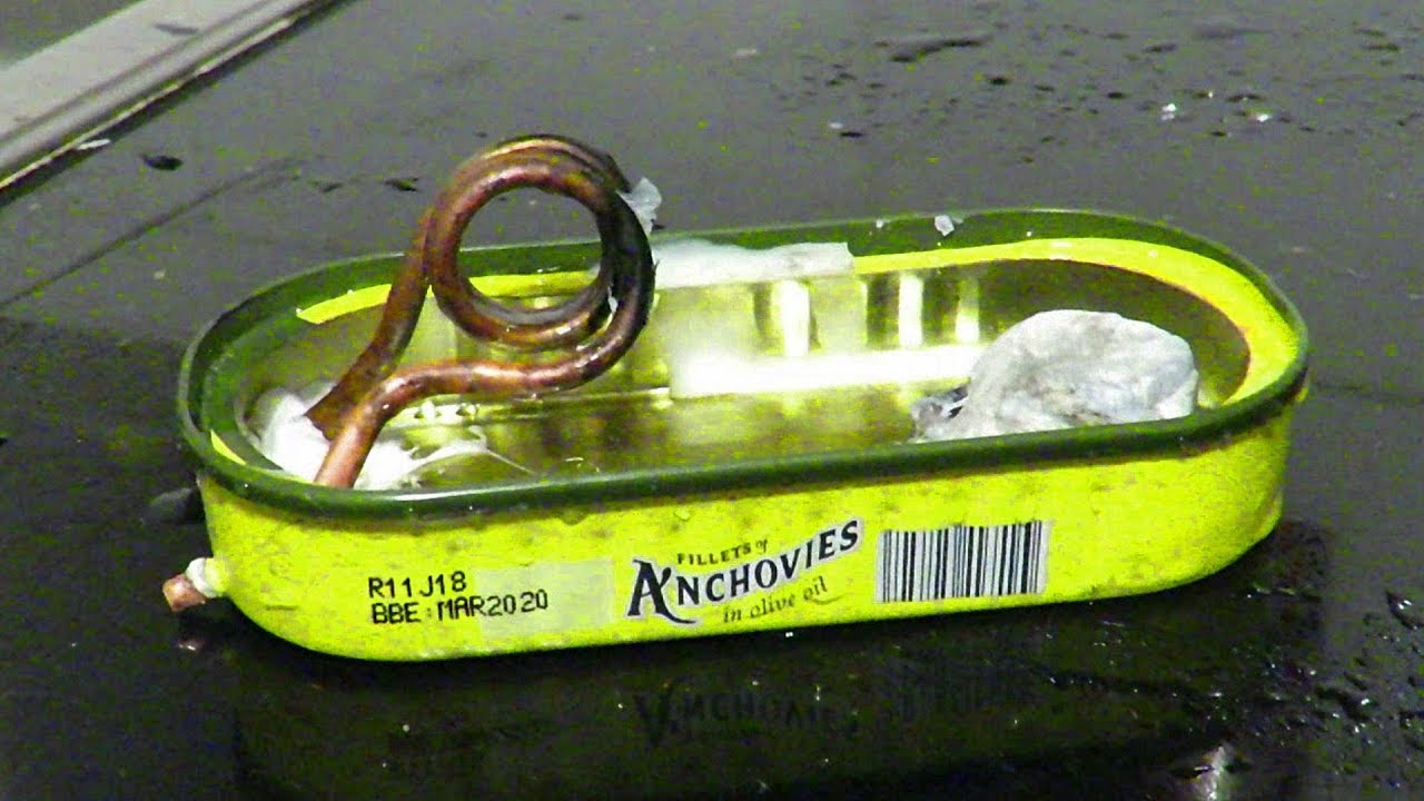 Small coil pop pop Fillets of Anchovies tin PART 2 - YouTube