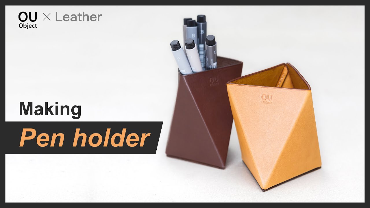 Leather | How to make a geometric pen holder / pen stand/DIY / PDF ...