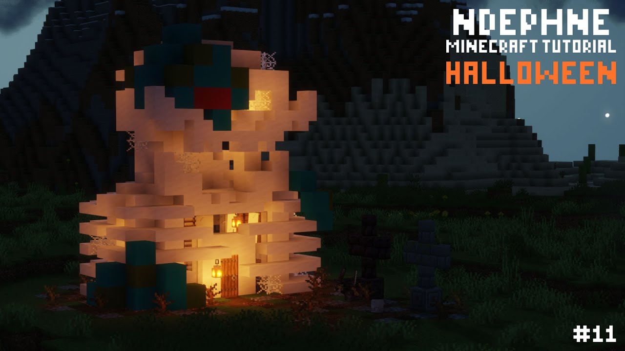 Minecraft Tutorial - สอนสร้างบ้านโครงกระดูก ฮาโลวีน | A Skeleton House ...