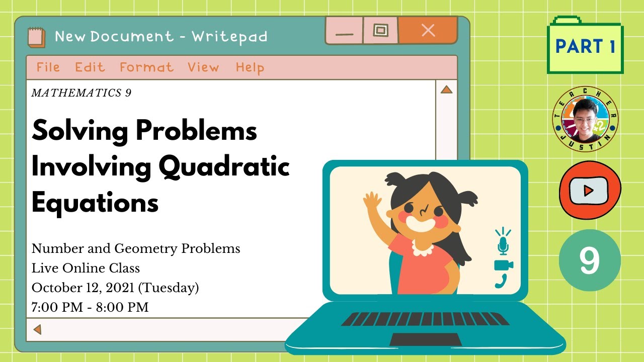 Solving Problems Involving Quadratic Equations - YouTube