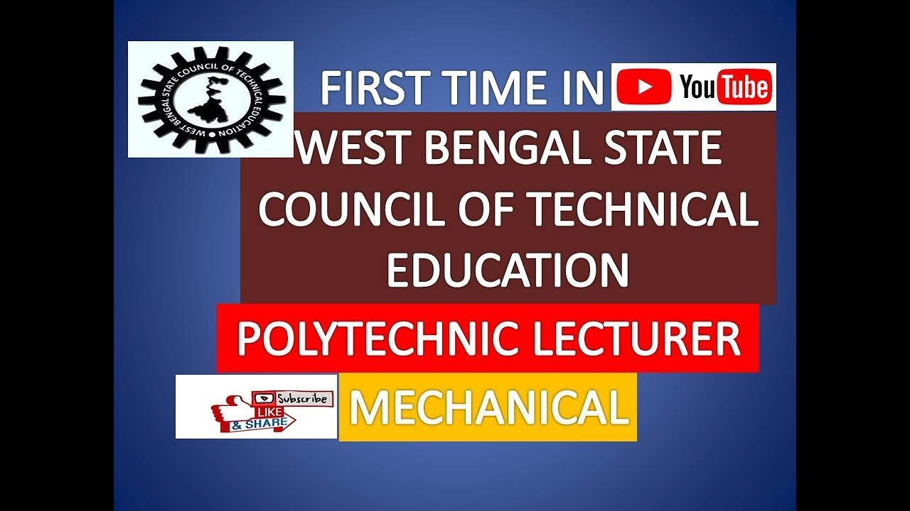 WBSCTE polytechnic lecturer MECHANICAL exam previous year question ...