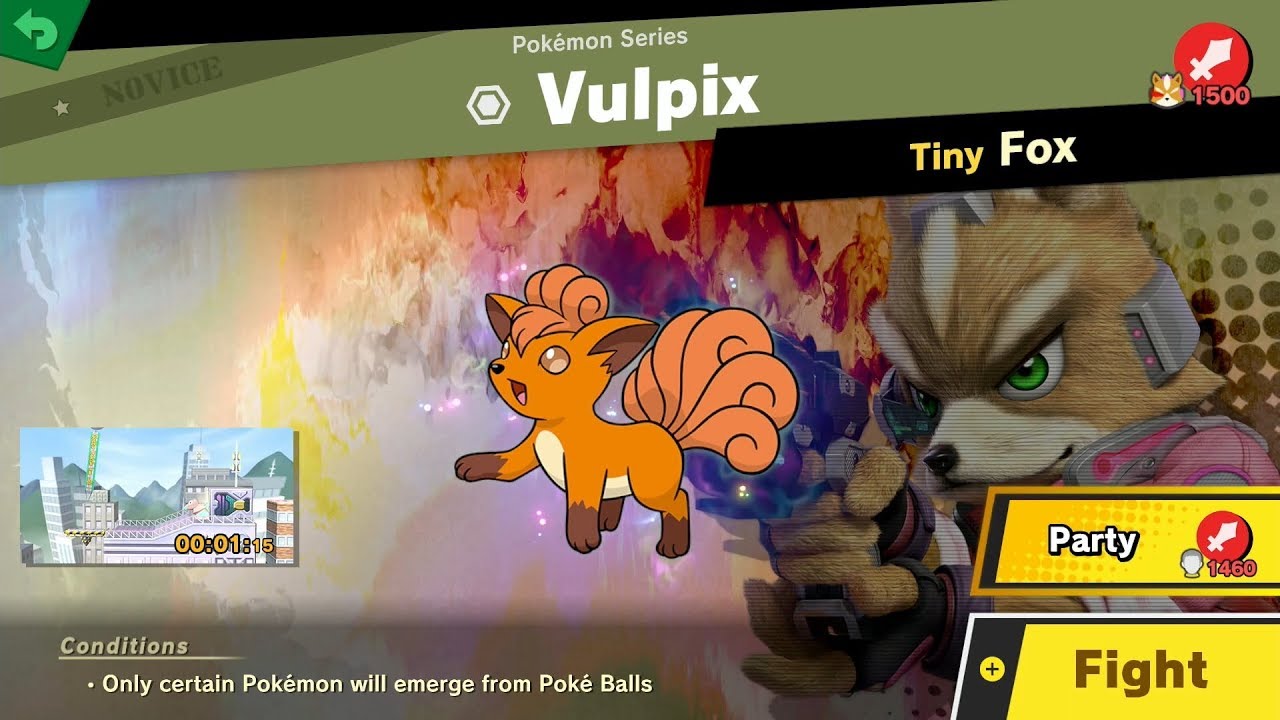 430. Vulpix - Fair Spirit Battle - Super Smash Bros. Ultimate - YouTube