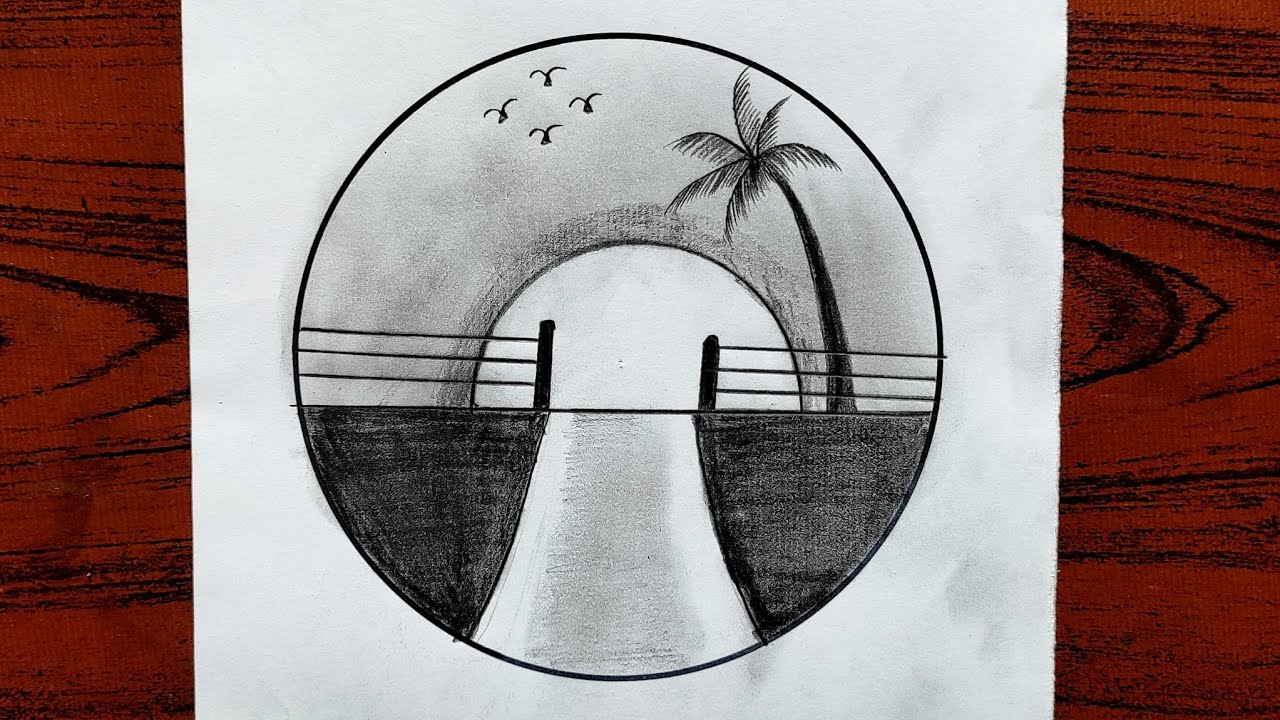 Circle drawing |Beautiful scenery drawing |Draw with Reya - YouTube