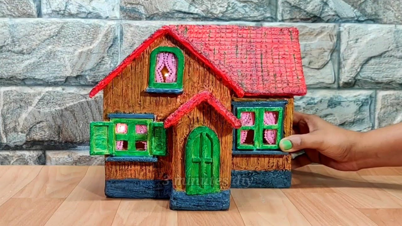 Best cardboard house making idea using waste cardboard - YouTube