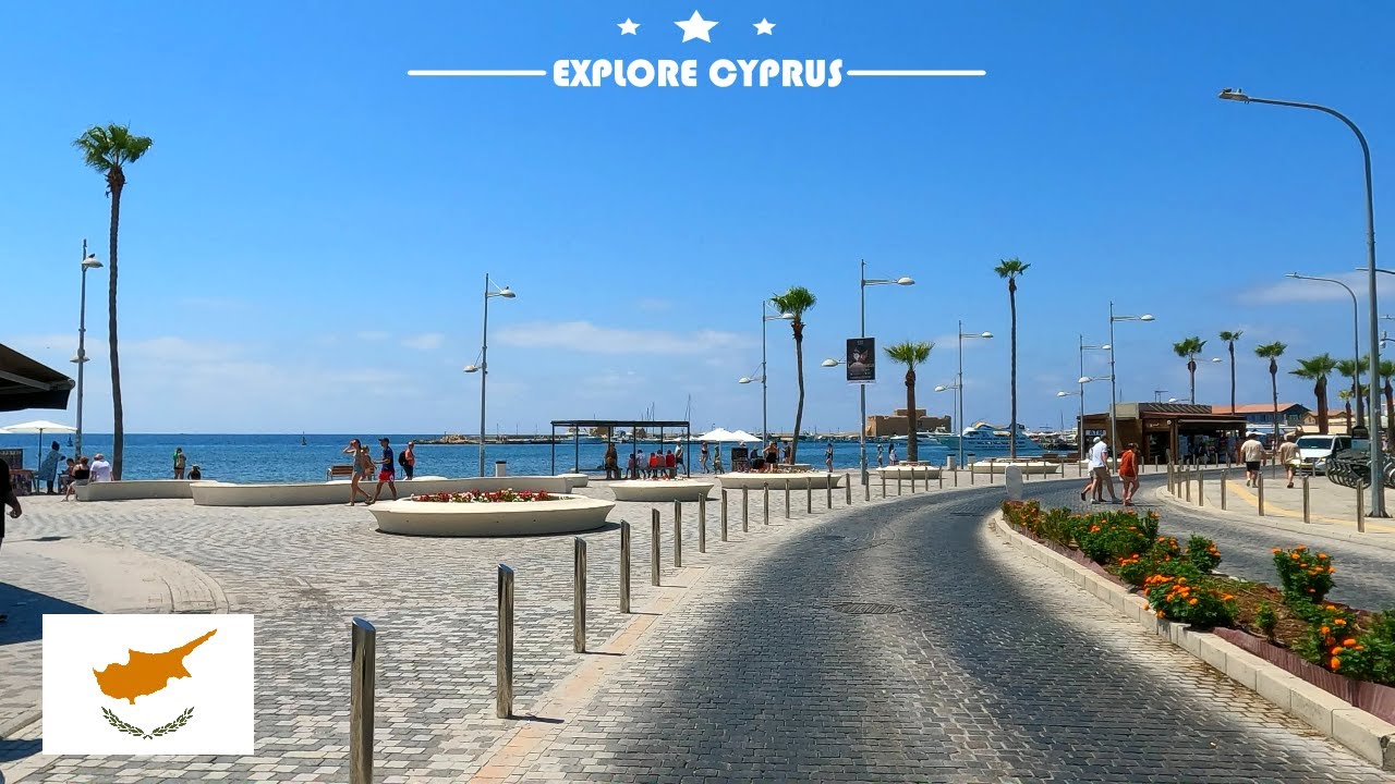 DRIVING from RIKKOS BEACH to PAPHOS CITY WATERFRONT in CYPRUS 4K (60fps ...