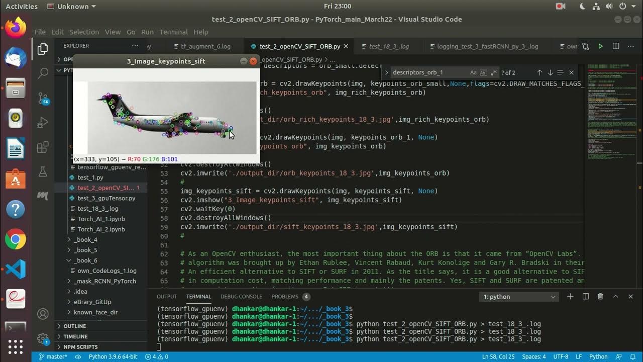 OpenCV SIFT ORB 18March22 - YouTube