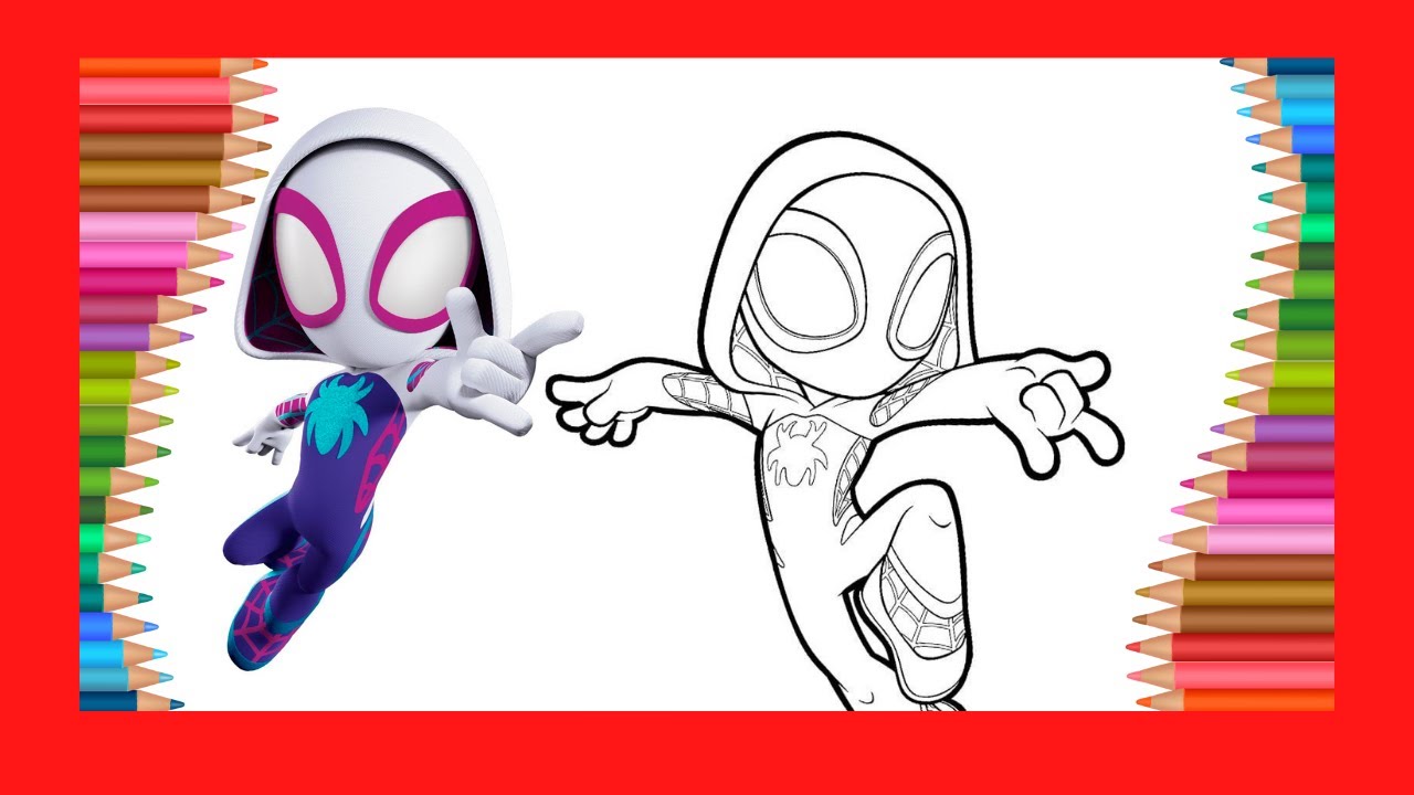 GHOST SPIDER | Spidey and His Amazing Friends | How to Draw & Coloring ...
