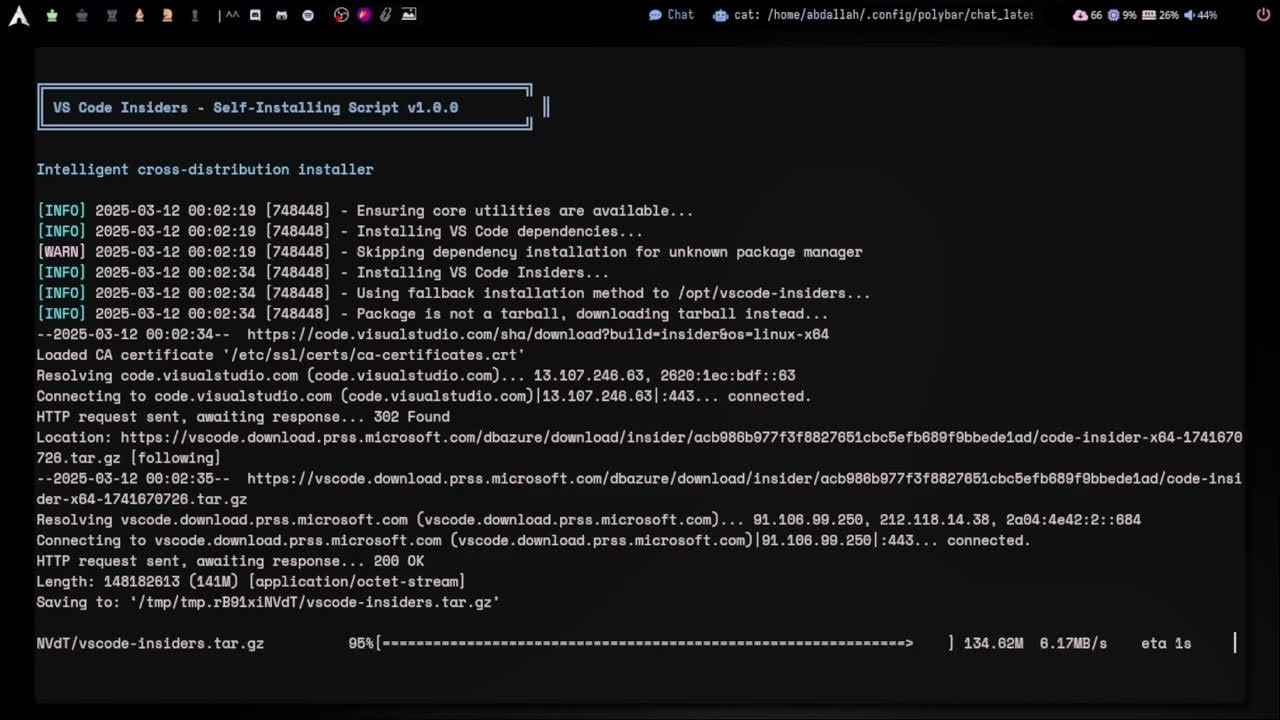 VS Code Insiders installation script - YouTube
