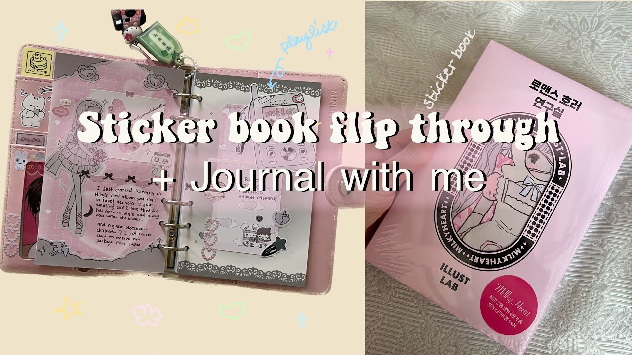 🎀Milky Heart Sticker Book Flip Through & Journal With Me | a6 Binder ...
