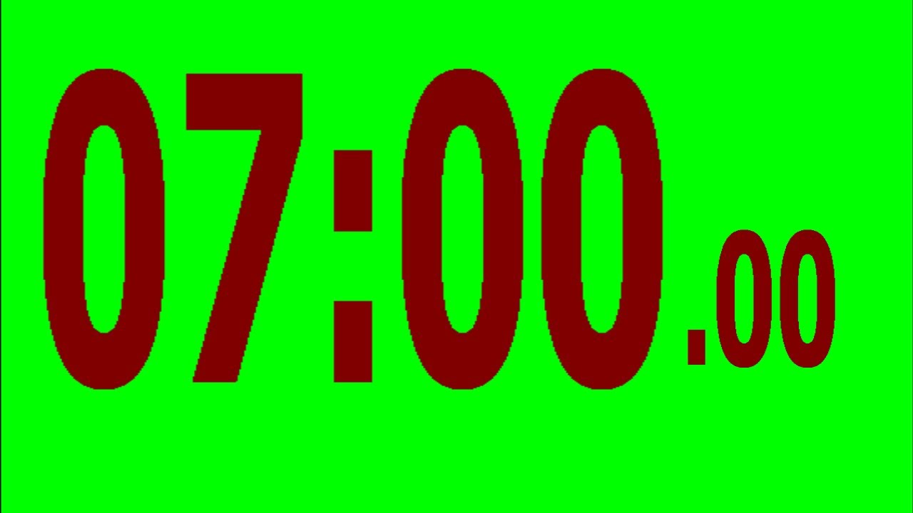 7 minute countdown timer green screen - YouTube