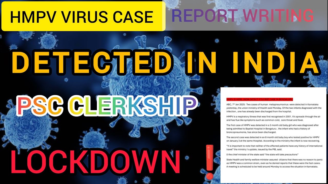 📌HMPV VIRUS CASE DETECT IN BENGALURU 🔥REPORT WRITING|| PSC CLERKSHIP ...
