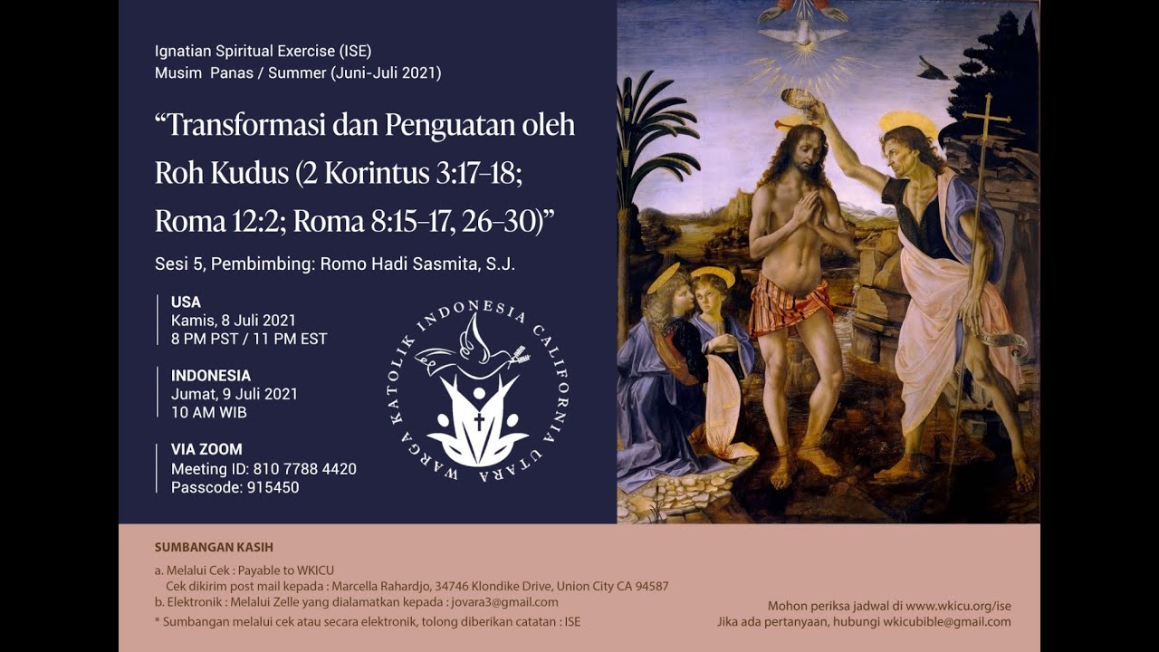 Latihan Rohani "Transformasi dan Penguatan oleh Roh Kudus "- Romo Hadi ...