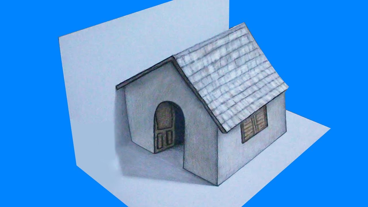 How to draw 3d house on paper for kids trick art || BACKPOCKET - YouTube