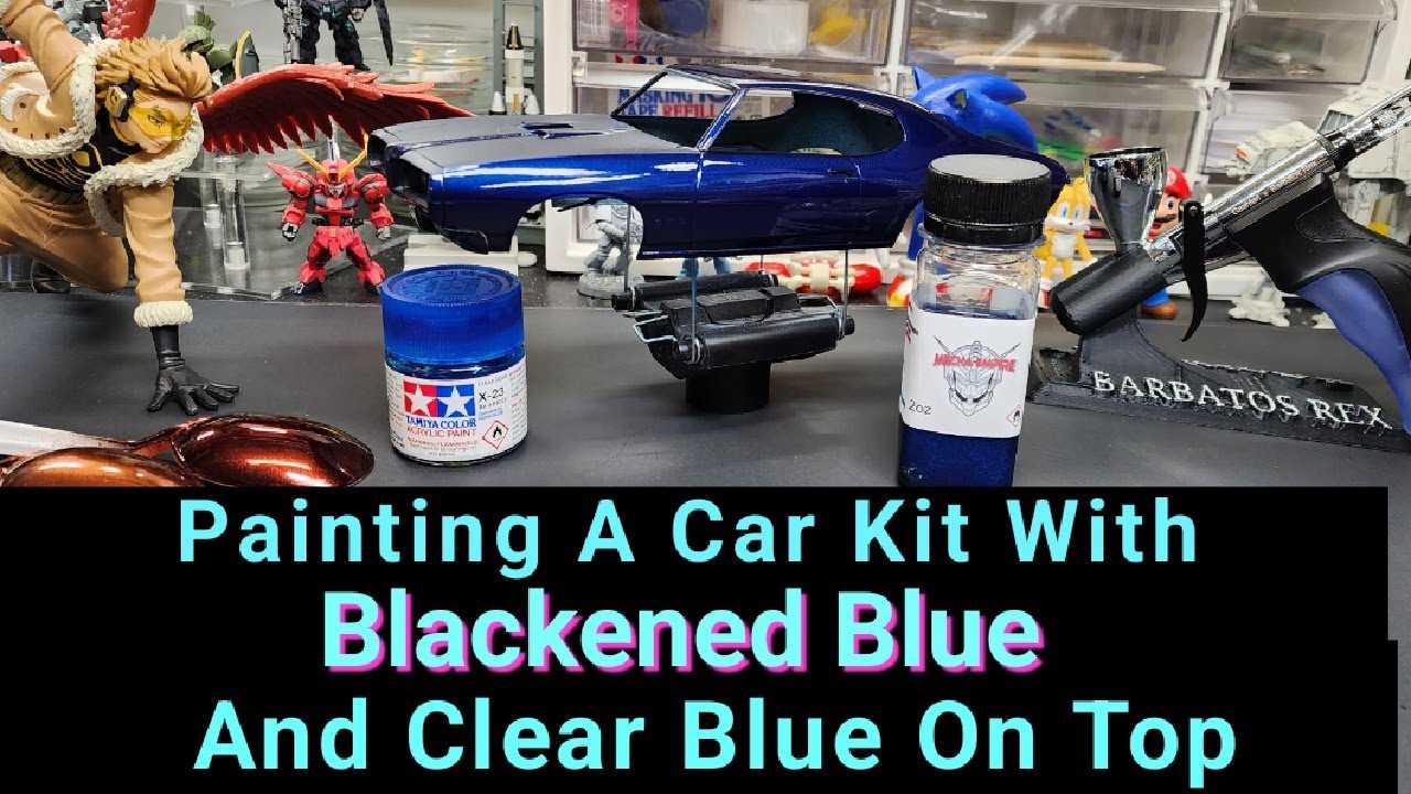 Painting A Car Model With Blackened Blue & Clear Blue On Top - YouTube