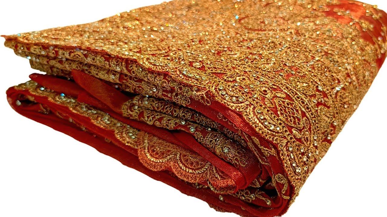 Amber Beauty: Luxurious Designer Saree with Sparkling Stone Work & Zari ...