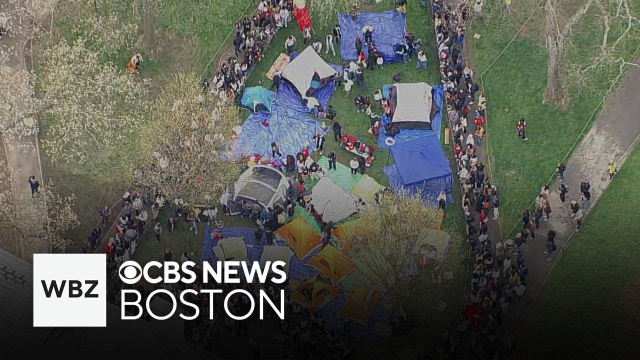 Tent encampments go up at Harvard University as students begin Pro ...