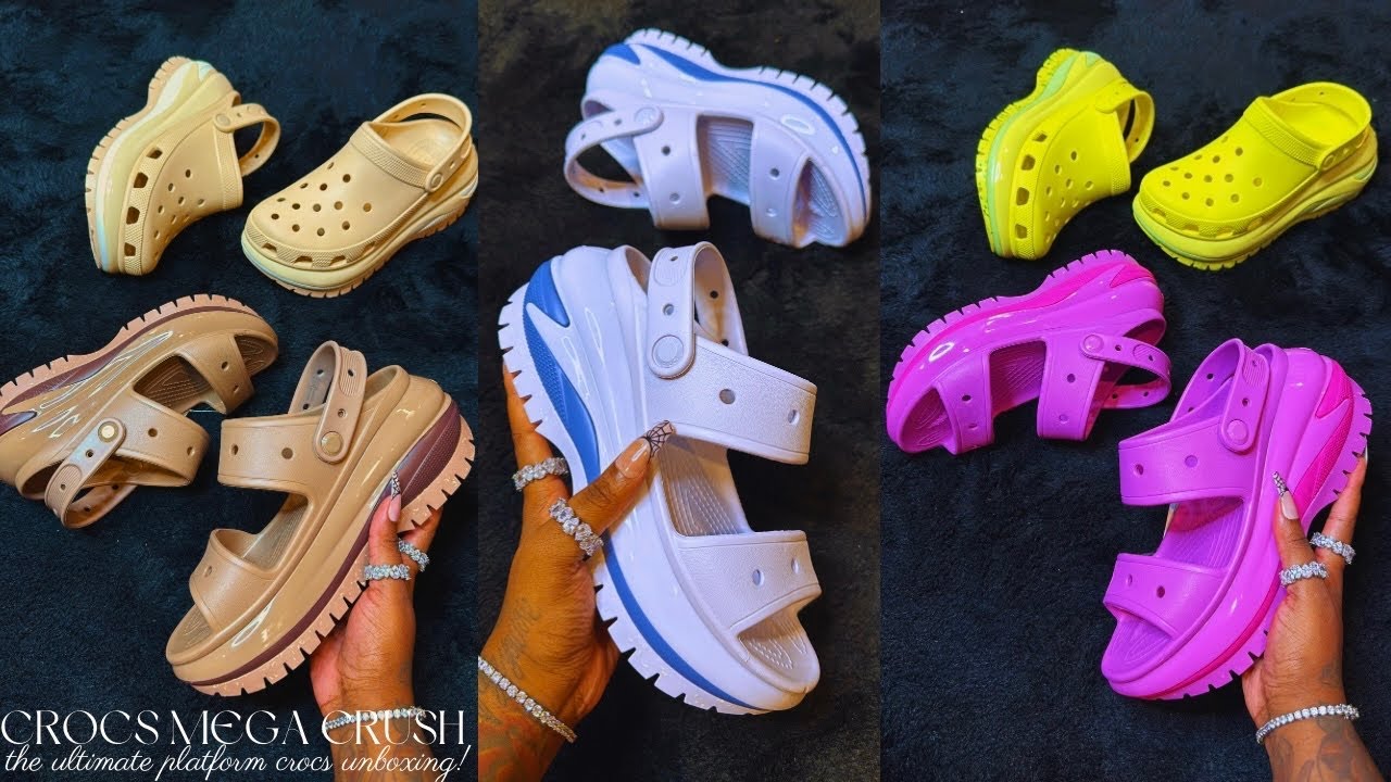 HUGE MEGA CRUSH CROCS UNBOXING REVIEW & TRY ON | FT. ALL NEW COLORWAYS ...