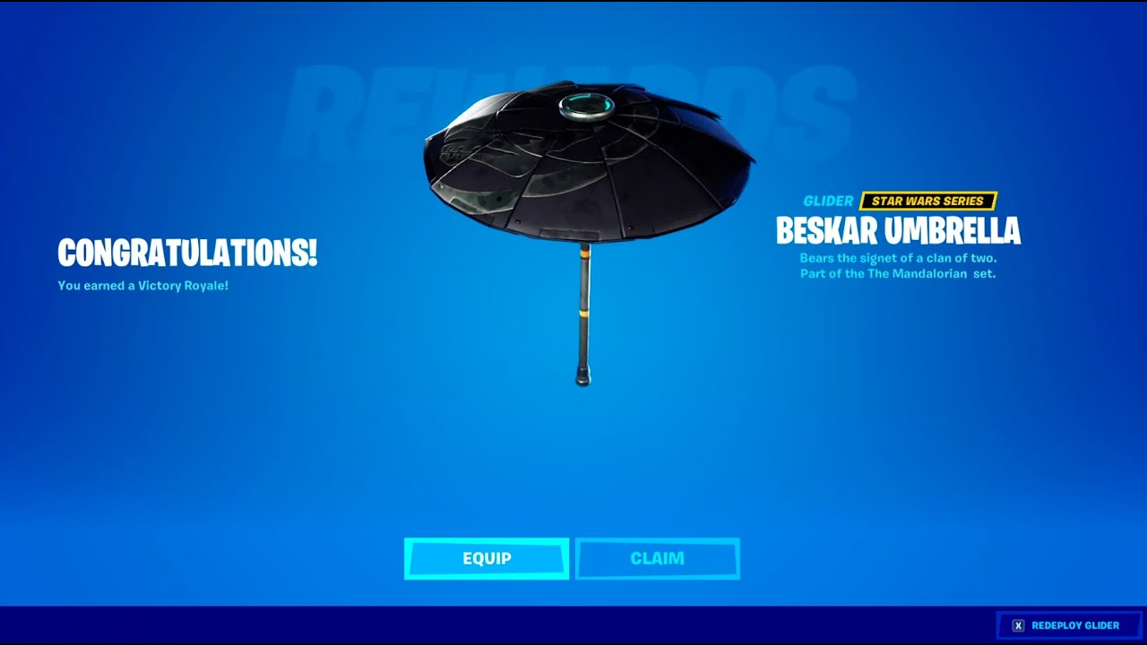 Mando's Bounty LTM winner glider: Beskar Umbrella - Dansk Fortnite ...
