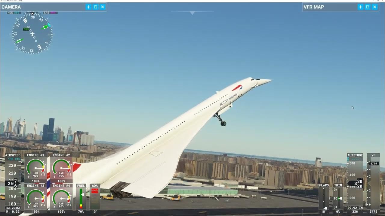 Microsoft Flight Simulator Concorde take off from Dubai - YouTube