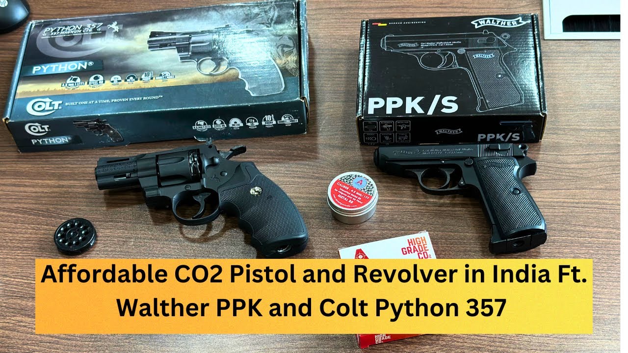 Affordable CO2 Pistol and Revolver in India Ft. Walther PPK and Colt Python 357 - YouTube