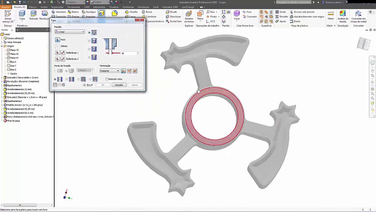 Autodesk Inventor 2018 Fidijet Spinnervideo Tutorial Youtube