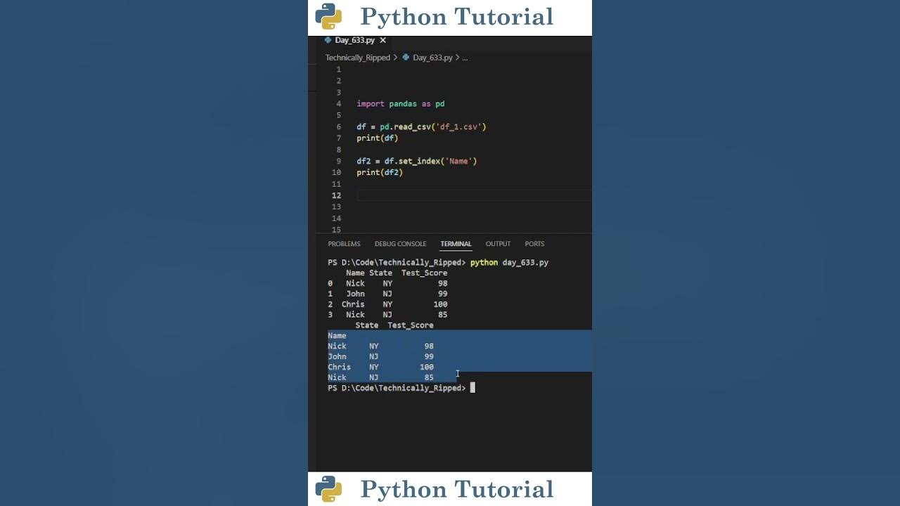 Reset & Set Pandas Index | Python Tutorial - YouTube