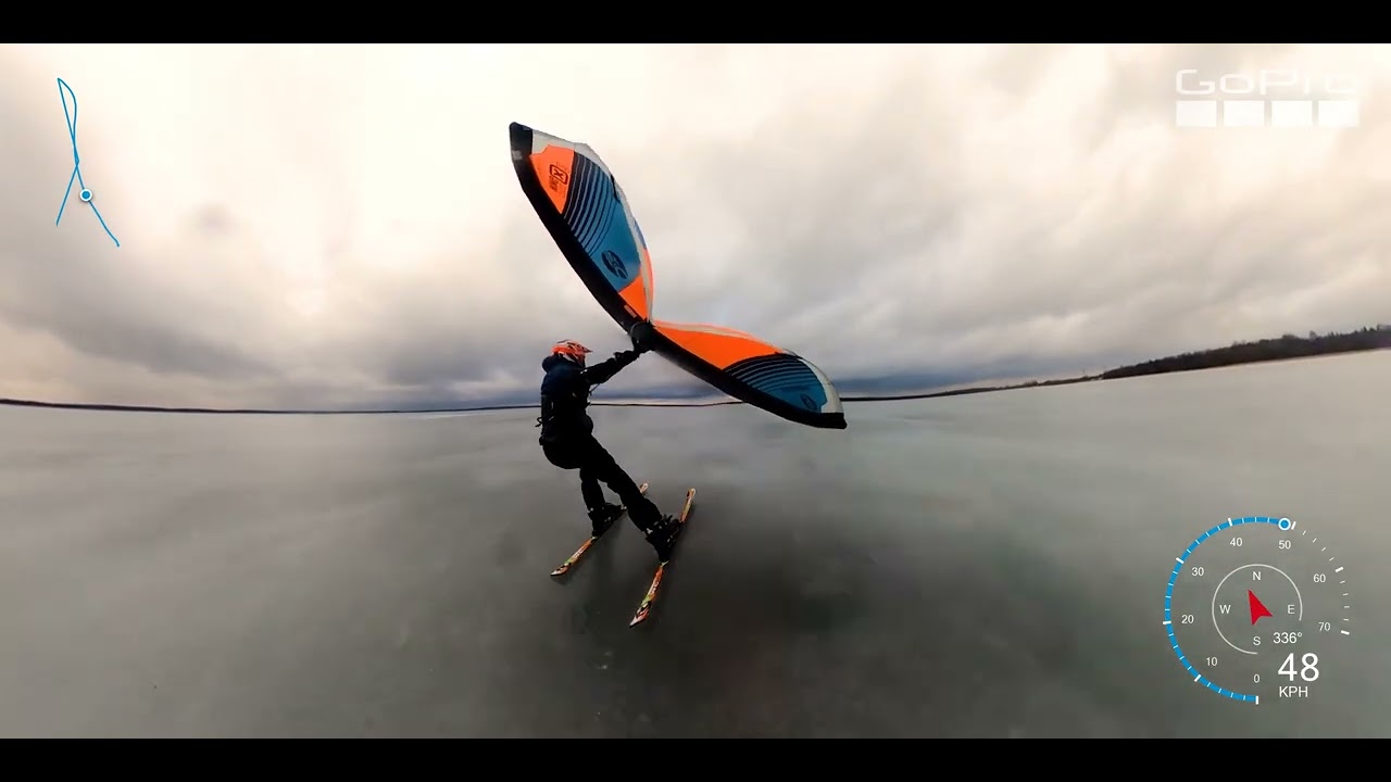 Wing ice skiing 2022 02 27 - YouTube